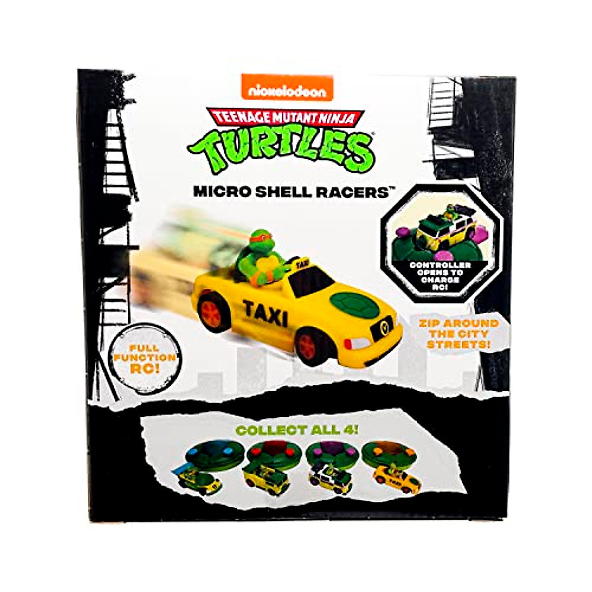 Teenage Mutant Ninja Turtles Toy, Michelangelo Micro Shell Racer Vehicle, TMNT Ninja Racing Toy for Kids, Classic Edition for Kids, Ages 3+