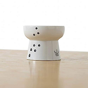 NECOICHI Raised Cat Water Bowl, Elevated, with Measurement Lines, Dishwasher and Microwave Safe (Cat, Extra Tall)