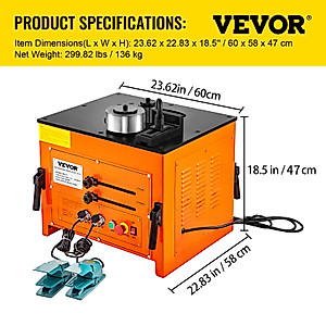 VEVOR Hydraulic Rebar Bender, 3000 Wattage Electric Rebar Bender, 1-1/4'' / 32 mm #10 Grade 60 Max Rebar Diameter, Rebar Steel Bender Machine, Bending Machine for Bending Rebar, Steel Bar, Steel Rod