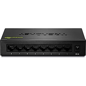 TRENDnet 8-Port Gigabit GREENnet Switch, Ethernet Network Switch, TEG-S82G, 8 x 10-100-1000 Mbps Gigabit Ethernet Ports, Ethernet Splitter, 16 Gbps, Metal, Lifetime Protection, Black