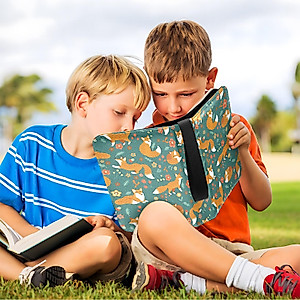 PYBUG Fox Trading Card Binder with Nylon Strap 4-Pocket Waterproof PU Leather Card Collection Binder for 400 Cards Sturdy Card Holder Folders for Game Cards,Sports Cards