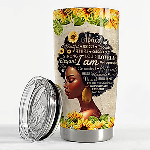 SANDJEST Christian Gift for Women Bible Tumbler 20oz Stainless Steel Insulated Tumblers Coffee Travel Mug Cup for Black Woman Religious Gifts for Birthday Christmas