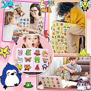 LIFEBE 600Pcs Cute Animal Stickers, Waterproof Vinyl Cute Aesthetic Stickers for Water Bottle, Skateboards and Notebooks, Laptop Stickers for Teens Girls Kids Adults