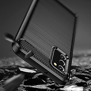 Osophter for Galaxy A03S Case,Samsung A03S Case with 2pcs Screen Protector Shock-Absorption Flexible TPU Rubber Protective Cell Phone Cover for Samsung Galaxy A03S US(Black)