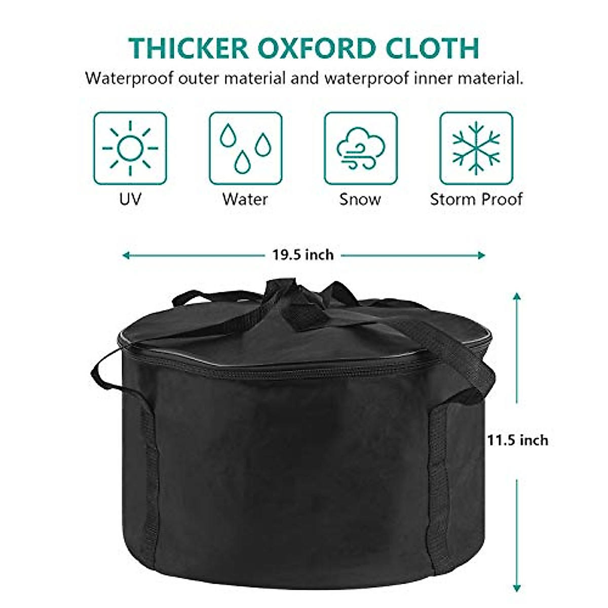 Carry Bag and Cover for Outland Firebowl 893 Deluxe Outdoor Portable Propane Gas Fire Pit, Fit for Outland Firebowl 823 870, 19 Inch Dia, Water-Resistant