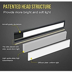 PHIVE LED Desk Lamp, Architect Task Lamp, Metal Swing Arm Dimmable Drafting Table Lamp with Clamp (Touch Control, Eye-Care Technology, Highly Adjustable Office, Craft, Studio, Workbench Light) Black