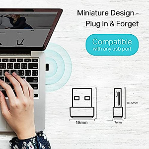 TP-Link Nano AC600 USB Wifi Adapter(Archer T2U Nano)- 2.4G/5G Dual Band Wireless Network Adapter for PC Desktop, Mini Travel Size, Supports Windows 11,10, 8.1, 8, 7, XP / Mac OS X 10.9-10.14