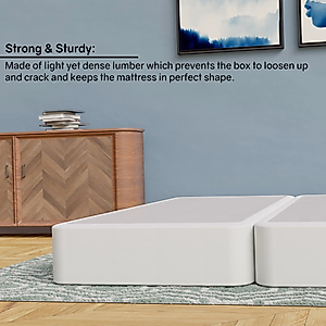 Continental Mattress,4" Split Box Spring Foundations For Mattress, King Size, White (301B-6/6-3LPS)
