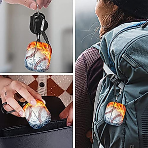 pzicase AirPods 3 Case 2021, AirPods 3rd Third Generation 2021 Protective Cover ，Premium TPU Shockproof Protective Cover for AirPods 3rd with Keychain （Baseball Fire）