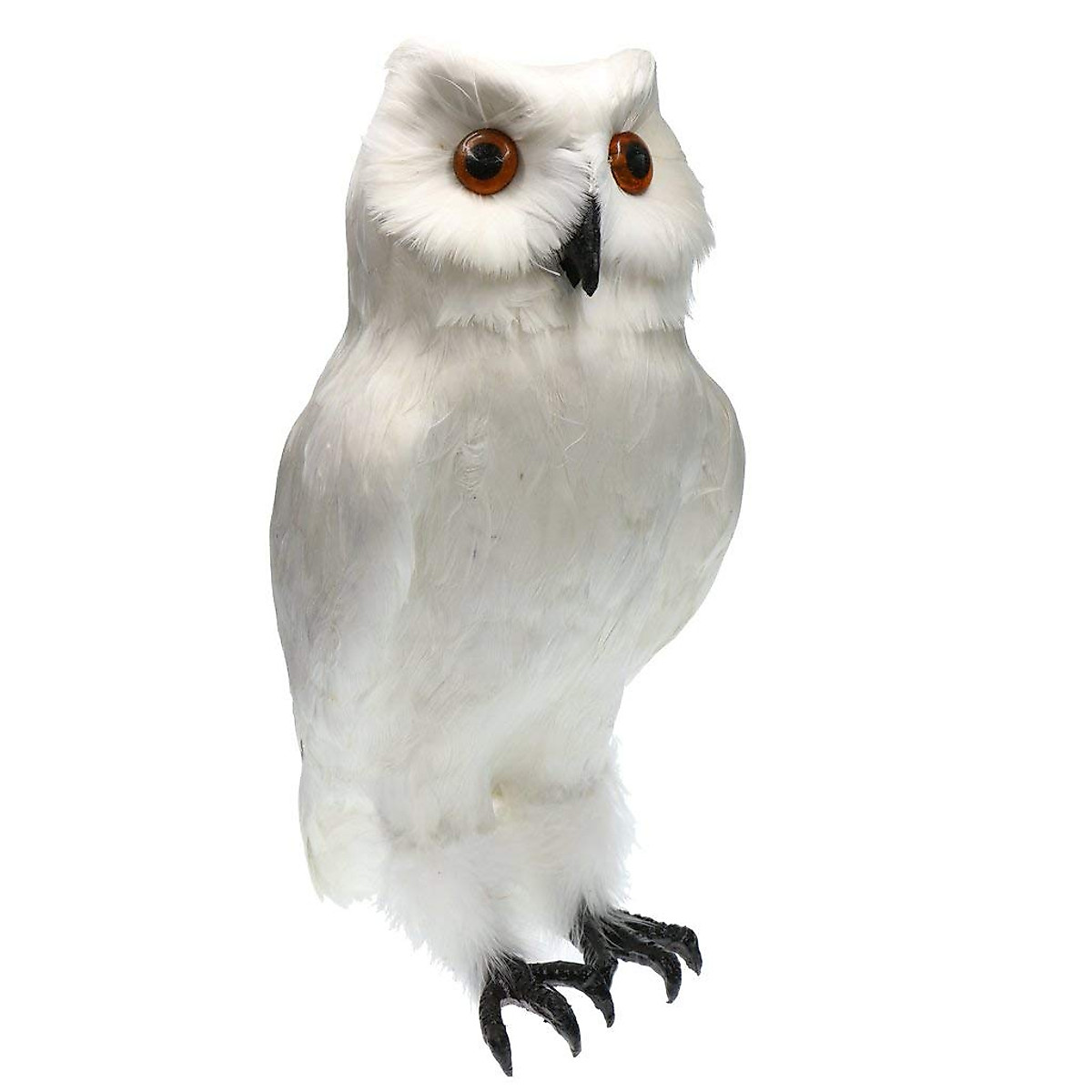 KODORIA Artificial Feathered Owl Realistic Bird Decoration Taxidermy Garden Decor - White 1