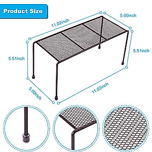 Mesh Kitchen Shelves, Cabinet Organization Mini Storage Shelf Set of 6 (Bronze)