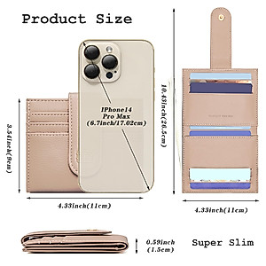 GEEAD Small Wallets for Women Slim Bifold Credit Card Holder Minimalist Zipper Coin Pocket