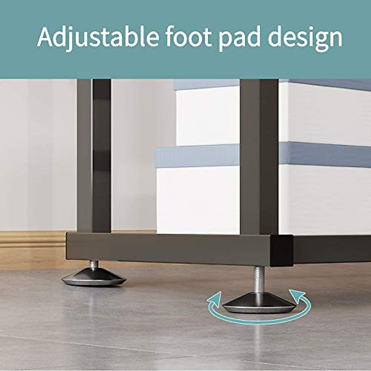 UDEAR Metal Garment Rack,Freestanding,Open Wardrobe Closet Storage Organizer,Large Armoire with 6 Shelves,2 Clothes Hanging Rack Stand for Clothes,Shoes, Bags,in Entryway,Room,Black