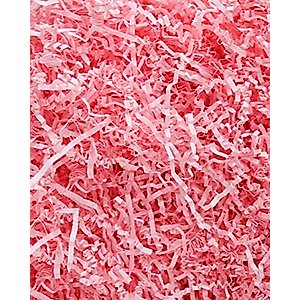 "Soft & Thin" Cut Crinkle Paper Shred Filler (2 LB) for Gift Wrapping & Basket Filling - Pink | MagicWater Supply