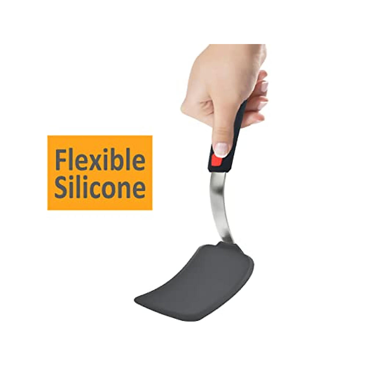 2 Pack Flexible Silicone Spatula Turner, 600°F Heat Resistant Silicone Spatula Set for Nonstick Cookware, Kitchen Silicone Cooking Utensil Set for Egg Pancake Flipper/Heat Resistant Silicone Grip