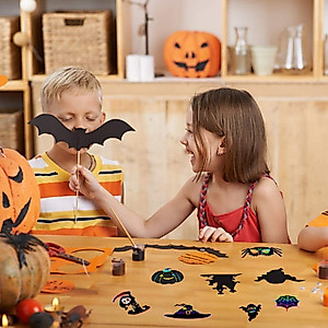 LOKIPA Halloween Scratch Paper, 72 Pieces Magic Rainbow Scratch Off Art Cards Ornaments for Kids Halloween Crafts