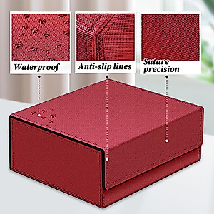 1800+ Trading Card Storage Box, Magnetic Closure Toploaders Storage Box Hold 600+ 35PT 3"x4" Standard Toploaders, PU Leather Card Deck Boxes Fit for MTG,Sport Cards,Game Cards,Business Cards