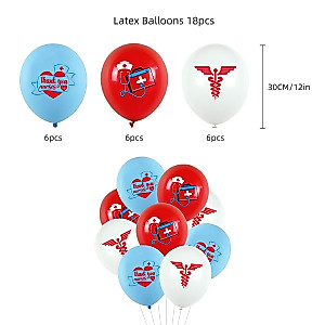 LOONELO Thank You Nurse Party Decorations, 44pcs Nurses Appreciation Week Party Supplies, Congrats Nurse Banner Hanging Swirls Balloons Party Set for Nursing School RN Graduation Party