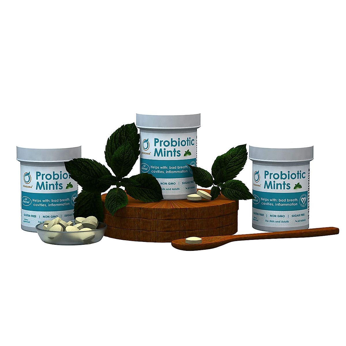 Orasana® Probiotic Mints, Vegan, All Natural Chewable Probiotic for Oral Health