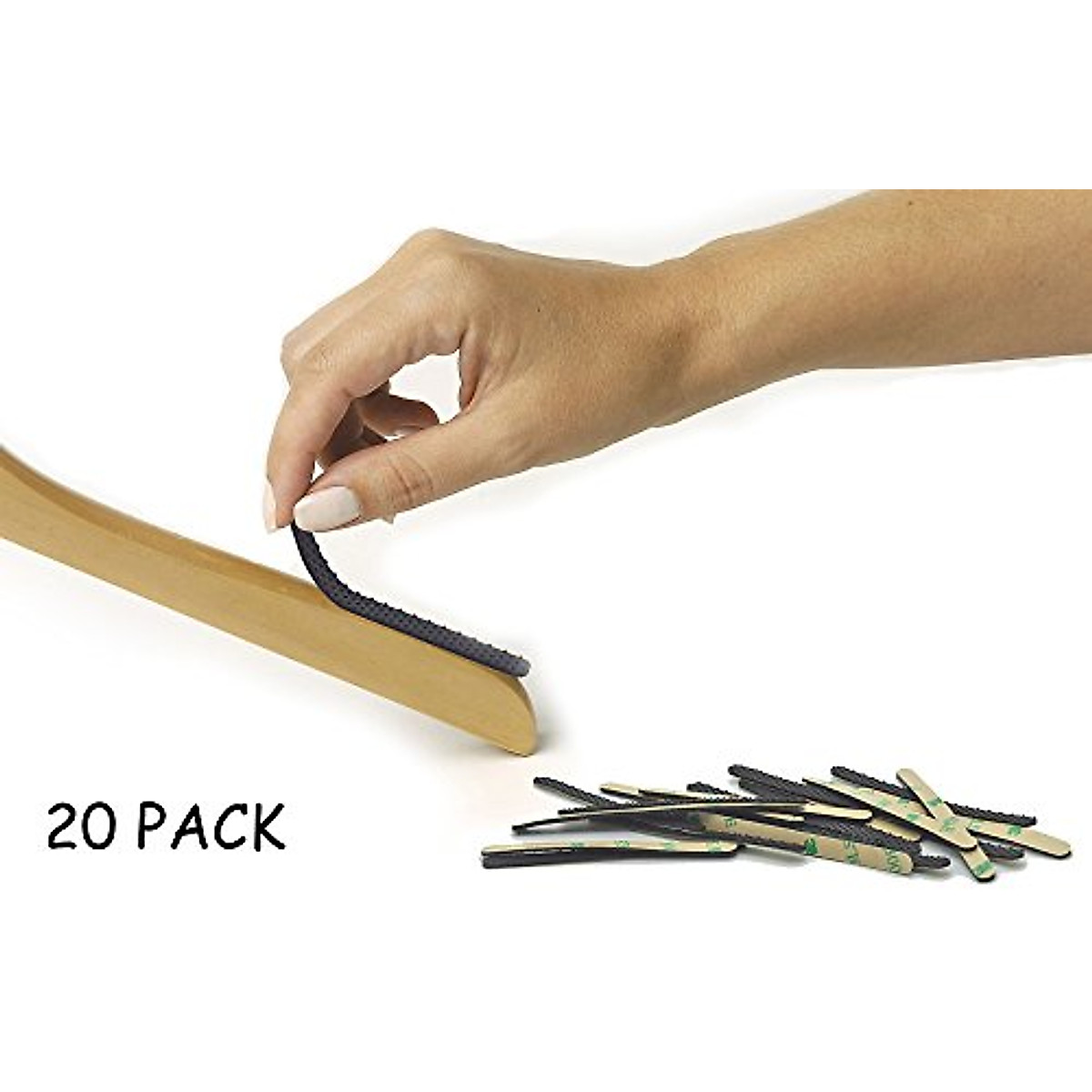 NOPPOR 3'' Non-Slip Hanger Strips Self Adhesive Anti Slip Grip Hanging Clothes Gripper