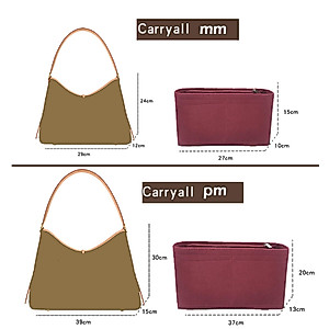 Lckaey Felt Purse Insert forlv carryall mm organizer purse organizer lv carryall 2076claret-S