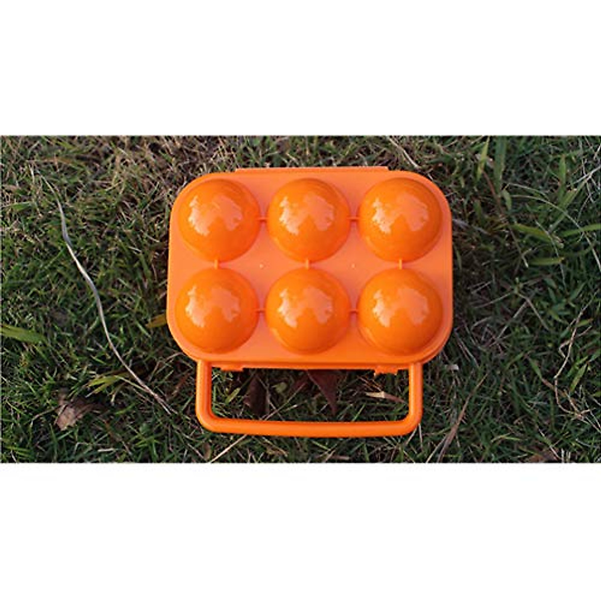 BESPORTBLE 6 Count Egg Container, Outdoor Plastic Portable Egg Container with Handle- Eggs Carrier Holder for RV, Trailer and Camper Kitchens or Camping Holds