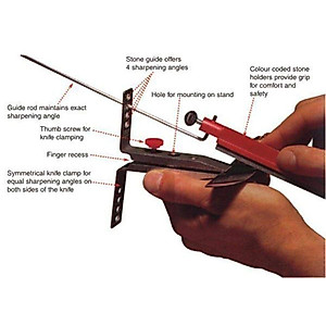 Lansky Natural Arkansas Sharpening System: Natural 3-Stone Arkansas Knife Sharpening Kit with Honing Oil- LKNAT