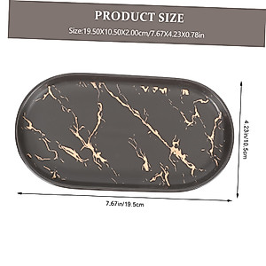 NOLITOY Marble Storage Tray Jewelry Trinket Tray Salad Porcelain Platters Ornate Vanity Tray Fruit Ceramic Plate Ceramic Jewelry Holder Ceramic Oval Tray Makeup Ceramics Ring Plate Soap