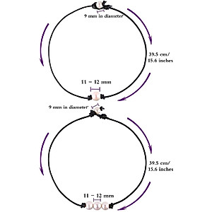 MauSong 2 Pieces Single Freshwater Pearl Necklace and 3 Freshwater Pearl Beads Choker on Black Leather Cord for Women