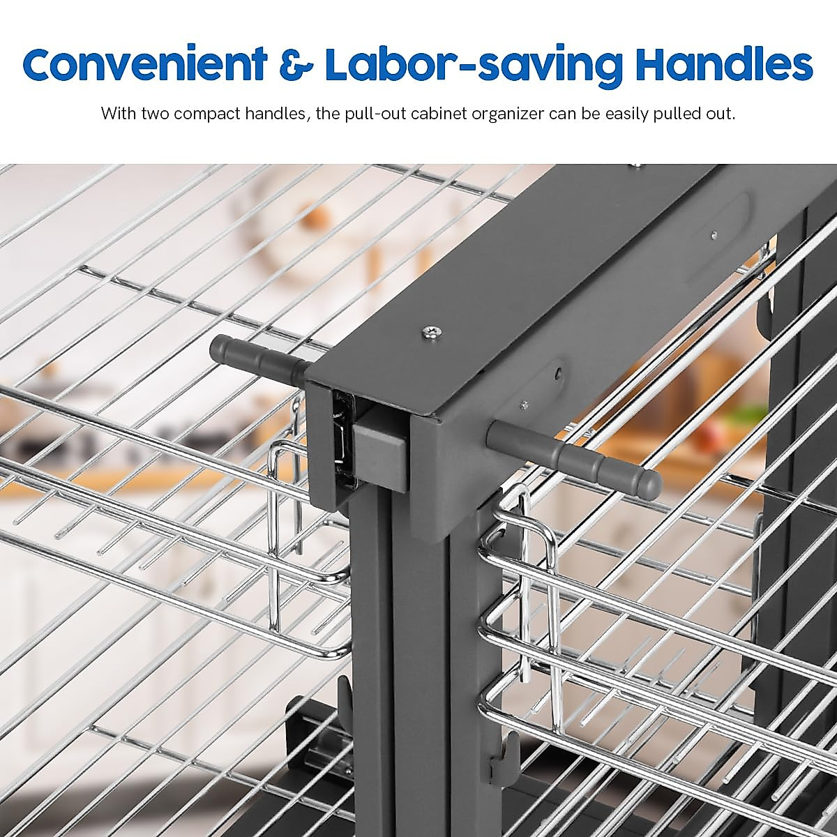 Xverycan Modern Cabinet Corner Organizer, 2-Tier 4-Basket Pull Out, Soft Close, 26.7"L x 18.1"W x 22.4"H