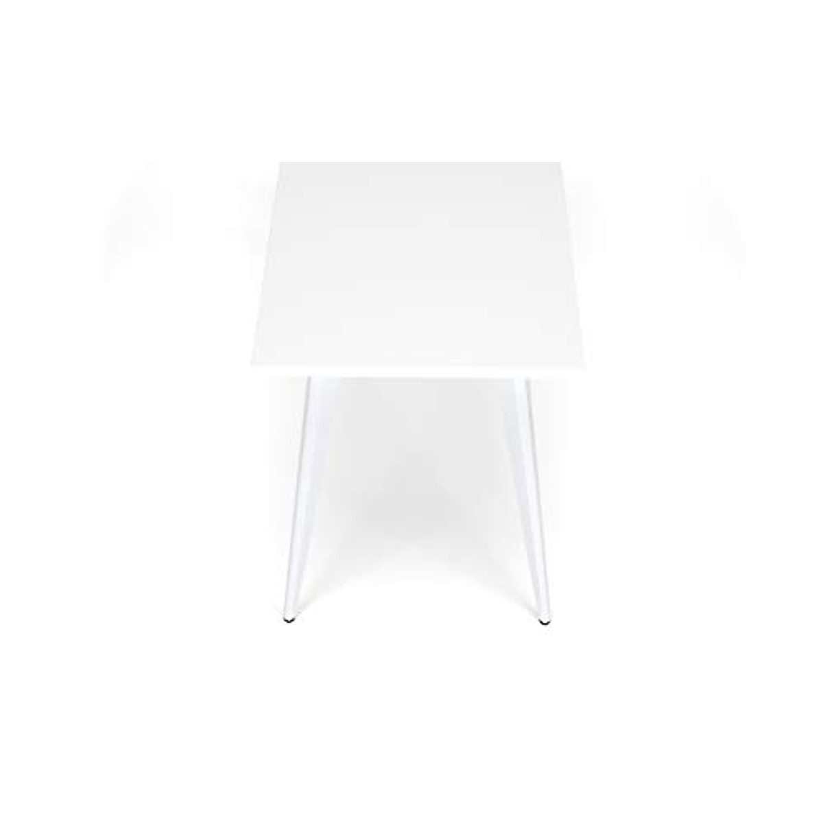 HON Basyx Commercial-Grade Executive Desk, Angled Metal Legs, 55", White