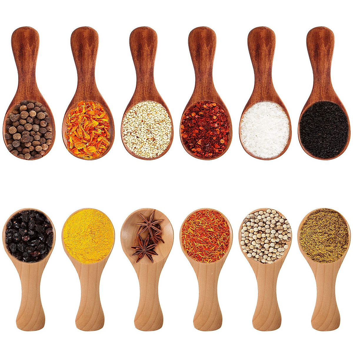 20 Pieces Small Wooden Spoons Mini Condiments Sugar Seasoning Salt Honey Teaspoon Coffee Tea Mustard Ice Cream Wood Spoons