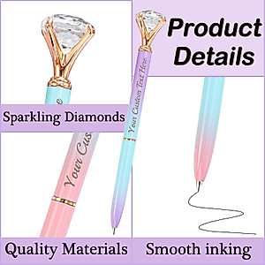 YAEILOV Personalized Pens with Stylus Tip,Custom Engraved Name Ballpoint Diamond Pen- Free Engraving-Customized Logo Black Ink for Office Bussiness Teacher Graduation