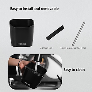 MHW-3BOMBER Espresso Knock Box Removable Stainless Steel Bar Coffee Puck Knock Box Coffee & Espresso Grounds,Non-Slip Base 4.8 Inch Espresso Accessories Black GB5960B