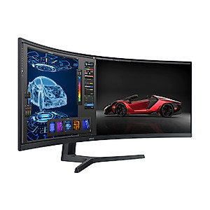SAMSUNG 49" S95UA Super Ultrawide Dual QHD Monitor, 4ms, QLED, HDR400, USB-C, USB Hub, 120Hz, Height Adjustable Stand, LS49A950UINXZA, 2022, Charcoal Black