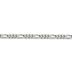 Solid 925 Sterling Silver 5.5mm Figaro Chain Necklace - with Secure Lobster Lock Clasp 24"