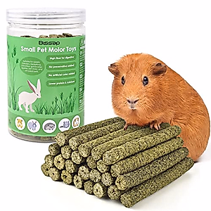 Bissap Timothy Hay Sticks for Rabbits 38PCS, Natural Timothy Grass Molar Teeth Stick Chew Toys for Bunnies Chinchillas Guinea Pigs Hamsters and Other Small Animals Treats