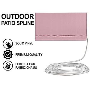 NATIKON Long Solid Vinyl 1/4" Outdoor Patio Chair Spline, Replacement Awning Cord, Sling Chair Spline (25 FT)