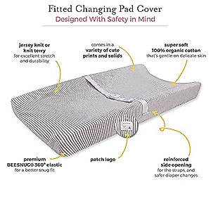 Burt's Bees Baby - Changing Pad Cover, 100% Organic Jersey Cotton Changing Pad Liner for Standard 16 x 32 Inch Changing Mats