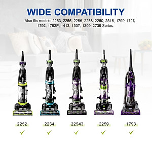 LANMU Replacement Belts Compatible with Bissell Models 2252, 2254, 22543, 2256, 2258, 2259, 2260, 2316, 2739, 1793, 1309 Powerlifter/CleanView Swivel Rewind Pet Vacuum (2-Pack)