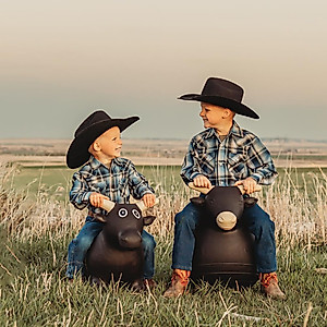 Big Country Toys Bouncy Bull Kids Toys - Rodeo Ride On Toys for Ages 3+ - Bouncy Animals for Toddlers - Inflatable Kids Hopper Toy with Hand Pump