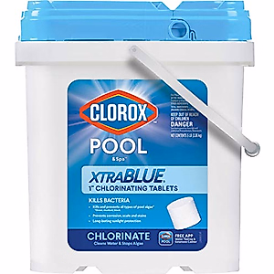 CLOROX Pool&Spa XtraBlue 1" Chlorinating Tabs, Kills bacteria (Perfect for small pools), 5lb