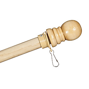 Evergreen Solid Wood 56" Flag Pole | Single Flag Holder Tangle Free Clip| 3x5 American Flags with Pole Sleeve or Grommets | Residential or Commercial