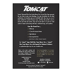 Tomcat Advanced Glue Trap System Mouse Size Covered Glue Traps with 2 Reusable Covers and 4 Disposable Glue Traps