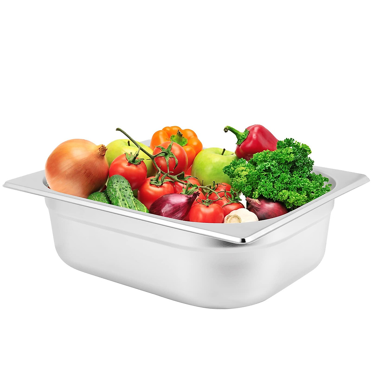 HEIHAK 4 Pack 1/2 Size x 4" Deep Steam Table Pan, Stainless Steel Steam Table Pan Hotel Pan for Hotel Family Events Personal Use