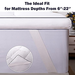 EASTARTIST Mattress Topper King Size Pillow Top,Extra Thick 3 Inch Mattress Bed Protector for Back Pain with 1.33+3D Down Alternative Fill,78x80 Inches(White,King)