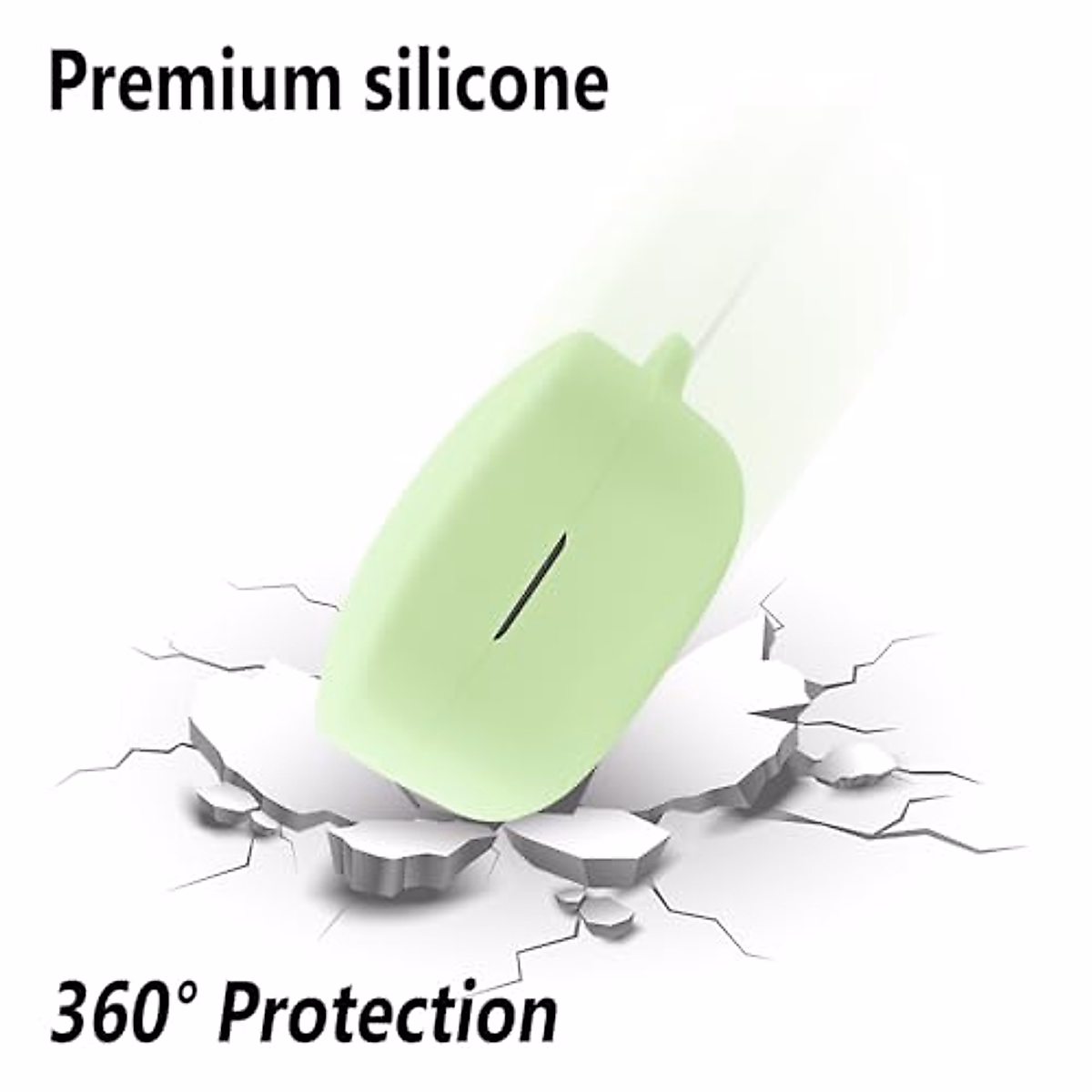 Geiomoo Silicone Case Compatible with Sony WF-1000XM4, Protective Cover with Carabiner (Luminous Green)