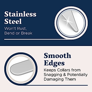 Collar Stays - Premium Metal Collar Stays for Men - 52-Piece Set in 4 Sizes for Crisp Dress Shirt Collars