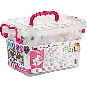 Tulip One-Step Tie-Dye Party, 18 Pre-Filled Bottles, Creative Group Activity, All-in-1 Fashion Design Kit, 1 Pack, Rainbow