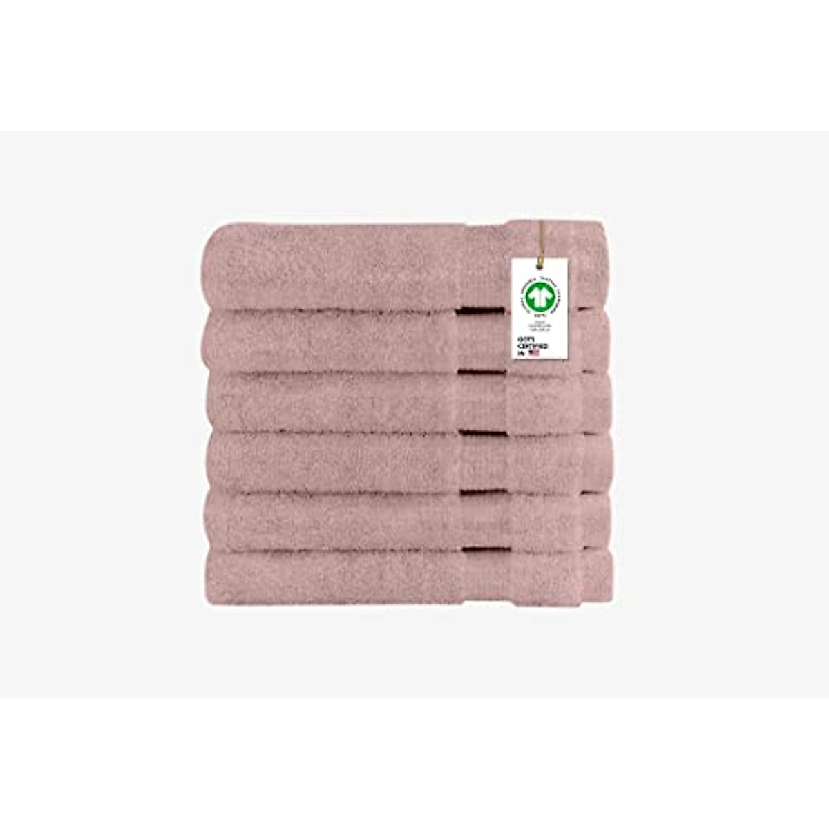 A1HC Towels Cotton Washcloths Set 100% Organic Cotton, GOTS Certified Premium Quality Face Cloths, Feather Touch Technology Highly Absorbent and Soft Feel Fingertip Towels, Pack of 6